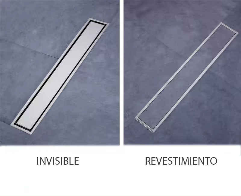 Rejilla rectangular 60x10cm Invisible/Revestimiento Acero Inoxidable ...
