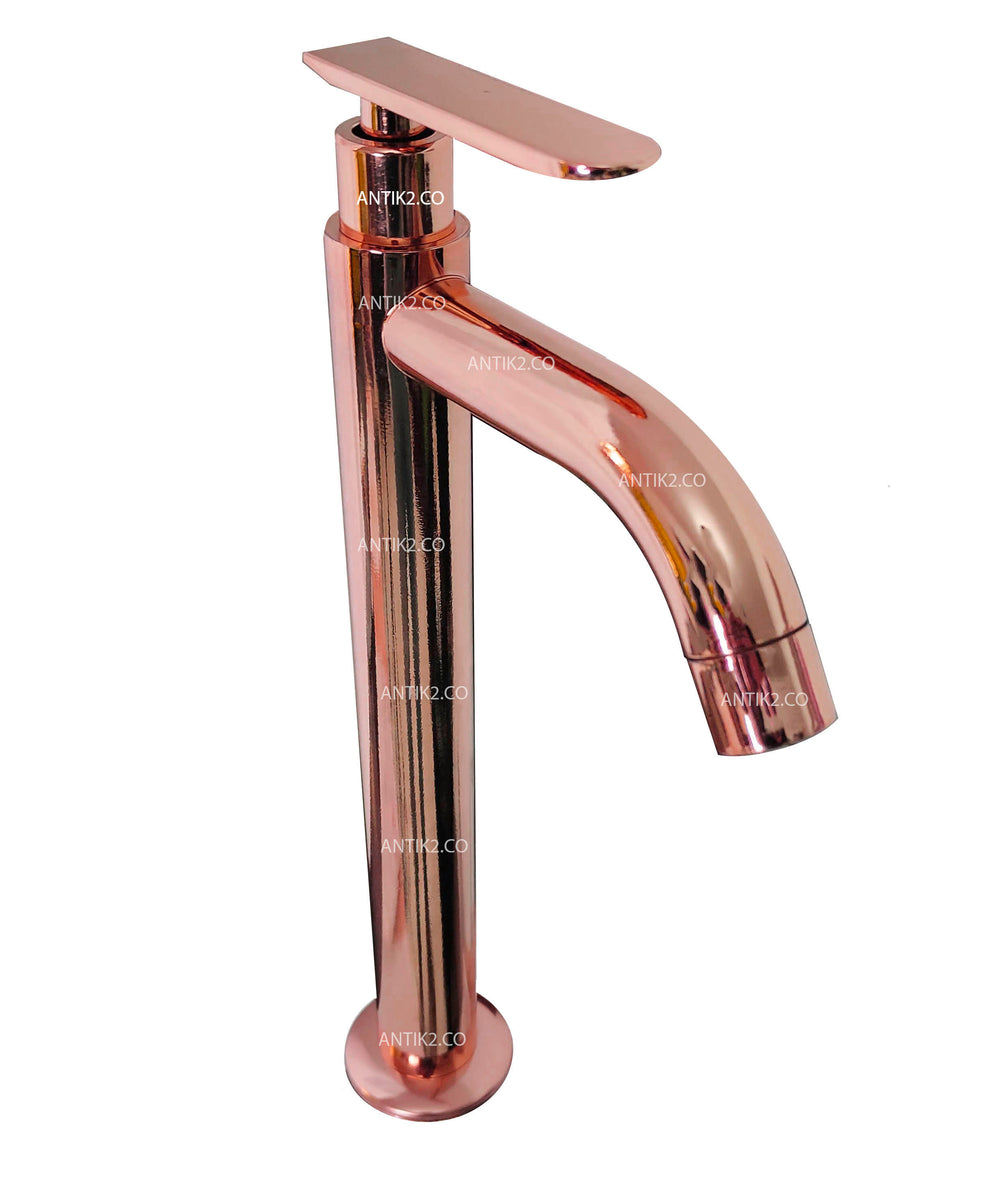 Griferia lavamanos Alta Lyon Oro rosa (Agua fria) – Antik2.co